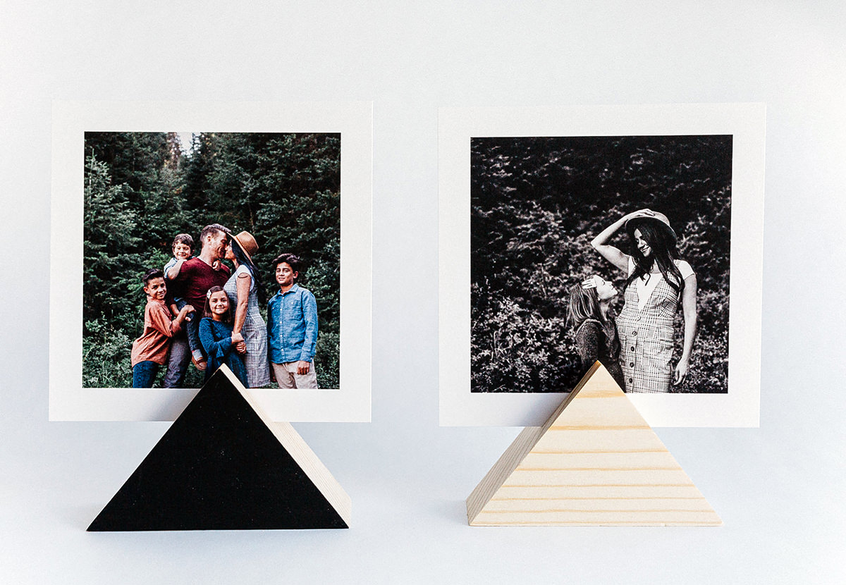 Triangle Wood Photo Holder • Persnickety Prints