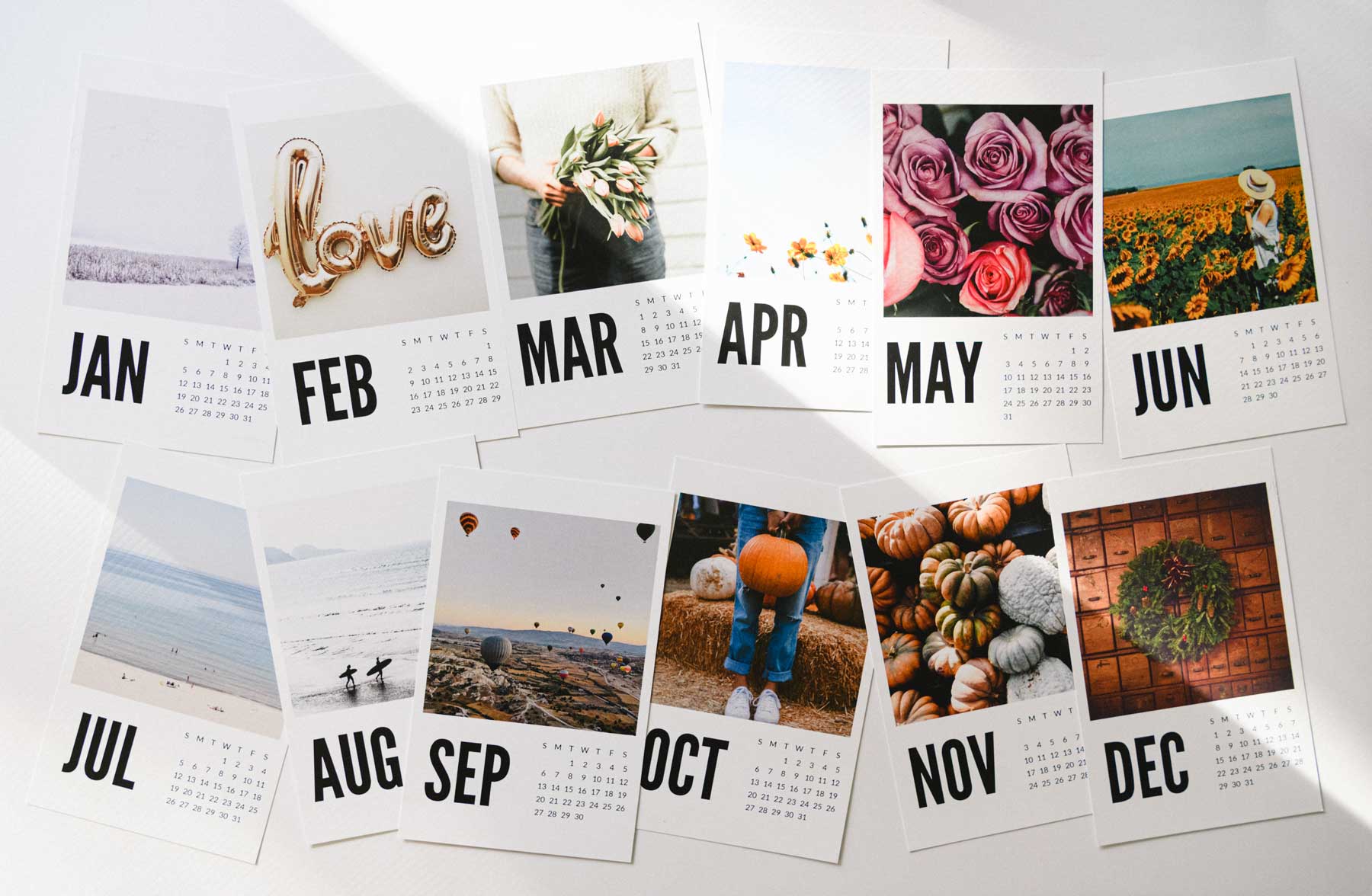 Wood Desktop Calendar • Monthly Photo Calendar