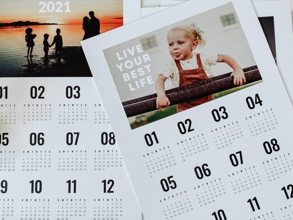 12x18 Retro Calendar with Teak Wood Hanger • Teak Wood Hanger