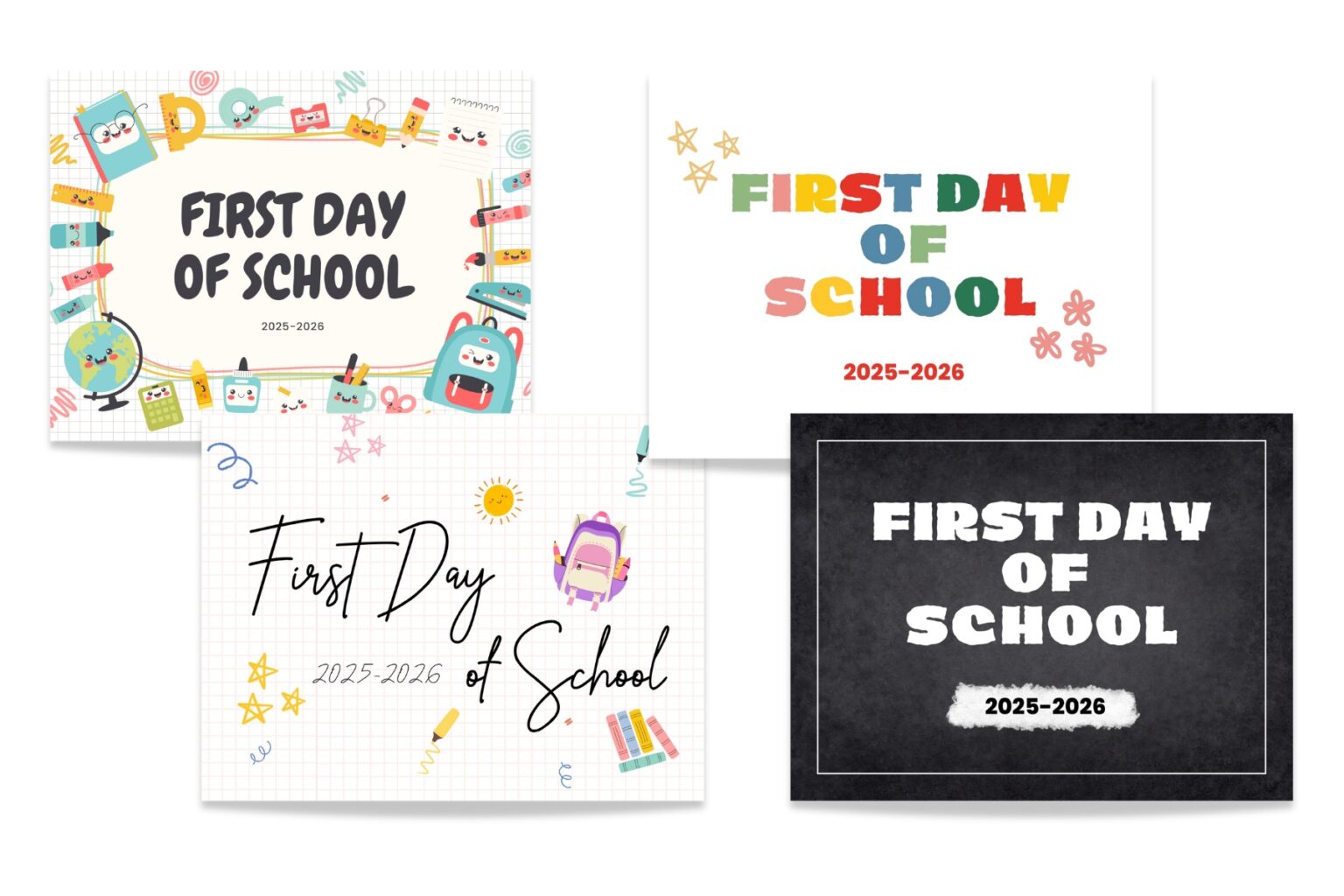 Free 2025-2026 Back to School Signs • Persnickety Prints